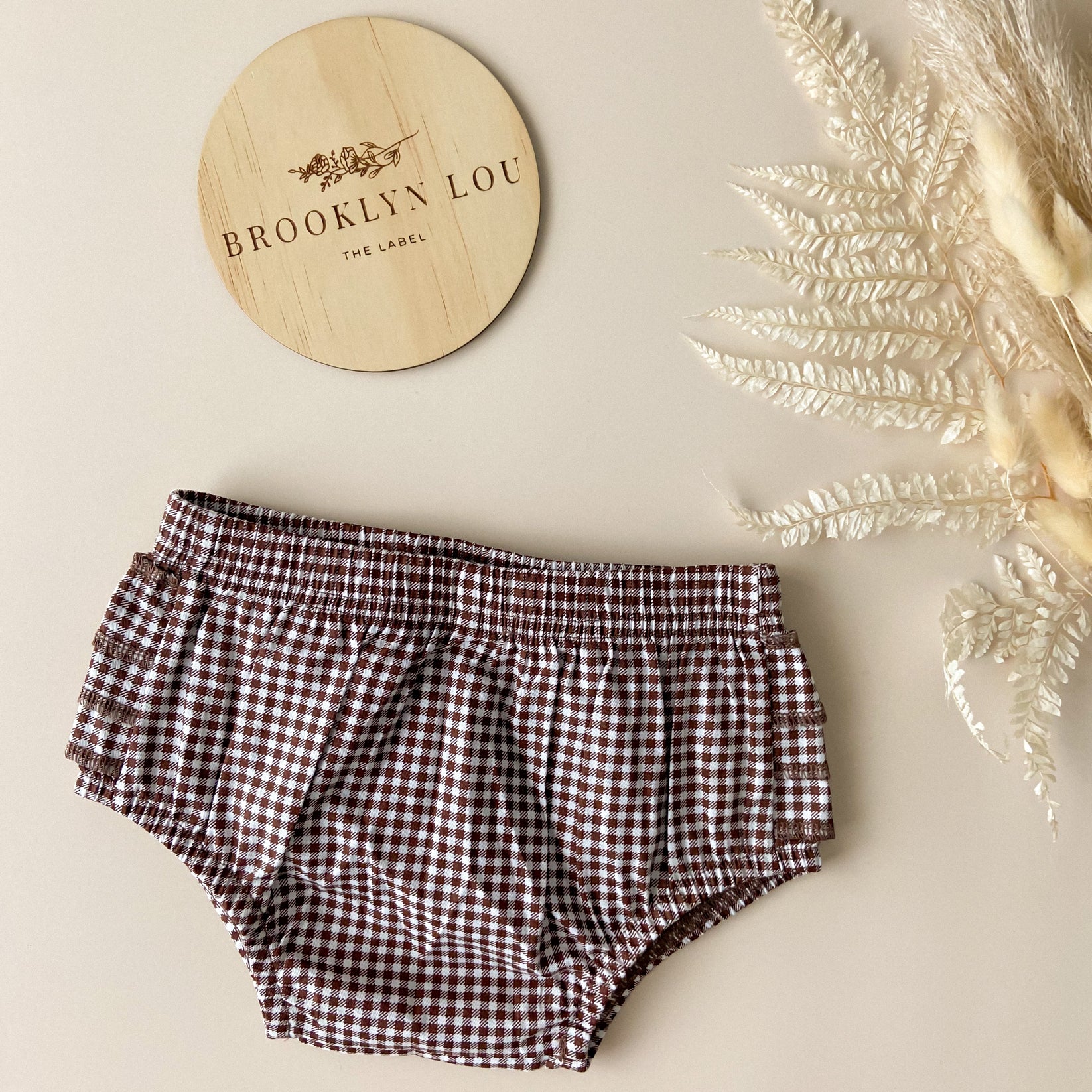 Ruffle Bloomers - Chocolate Gingham – Brooklyn & Bear